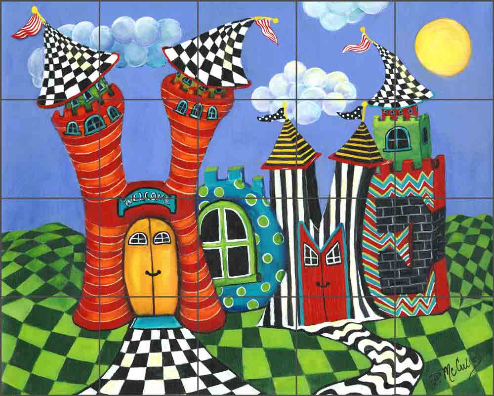 Home by Debbie McCulley Ceramic Tile Mural POV-DM018: Artwork On Tile ...