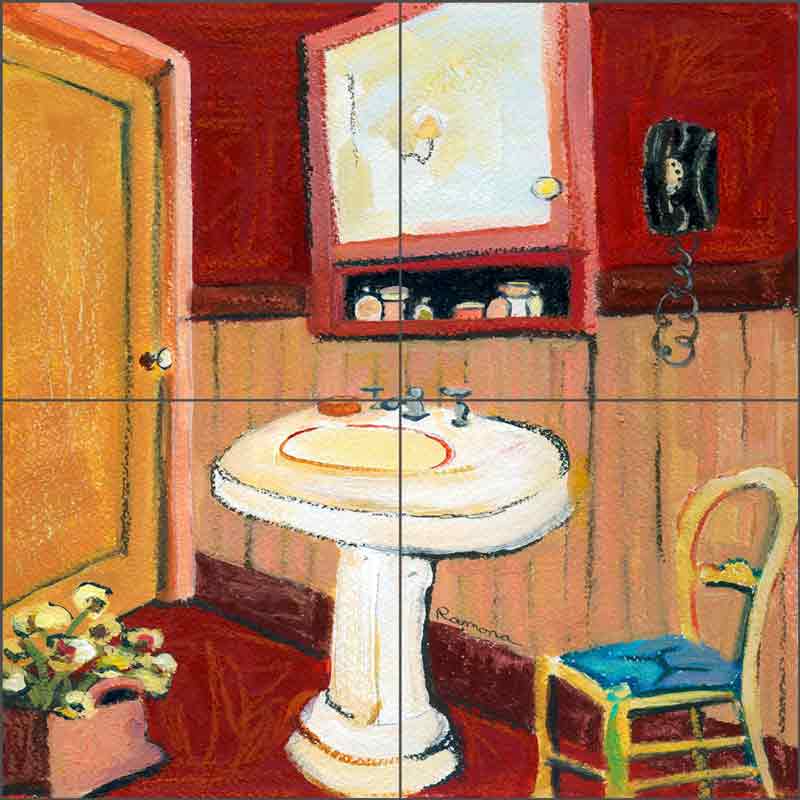 Garnet Bath by Ramona Jan Ceramic Tile Mural POV-RJA027: Artwork On ...