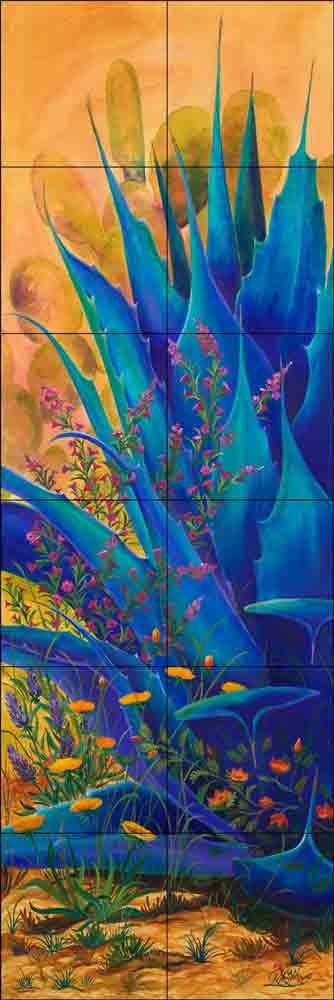 Agave Garden by Susan Libby Ceramic Tile Mural SLA101: Artwork On Tile ...