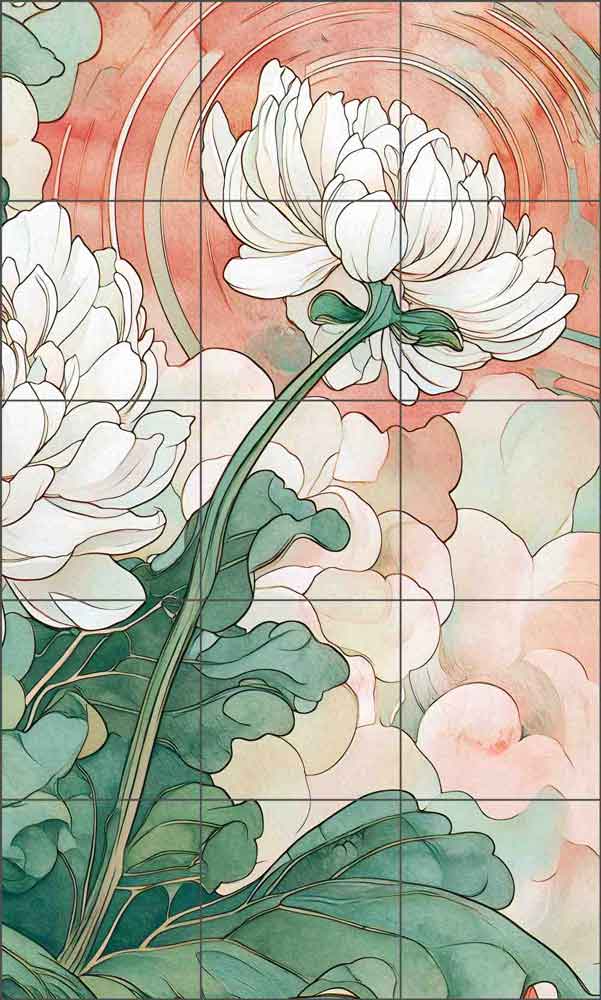 Pinkish Green 4 by Steve Hunziker Ceramic Tile Mural OB-SH2386a ...