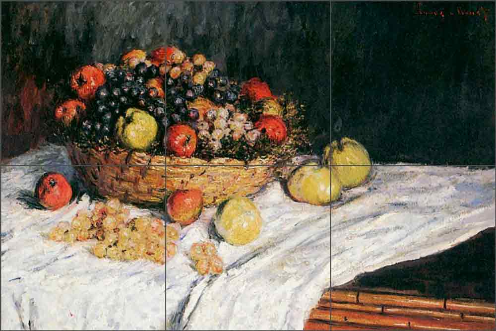 Fruit Basket with Apples and Grapes by Claude Oscar Monet COM008 ...