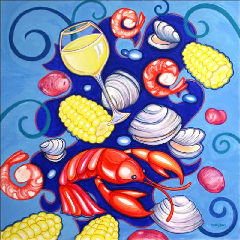 Clam Bake by Nancy Jacey Ceramic Accent & Decor Tile - CPA-NJ17069AT ...