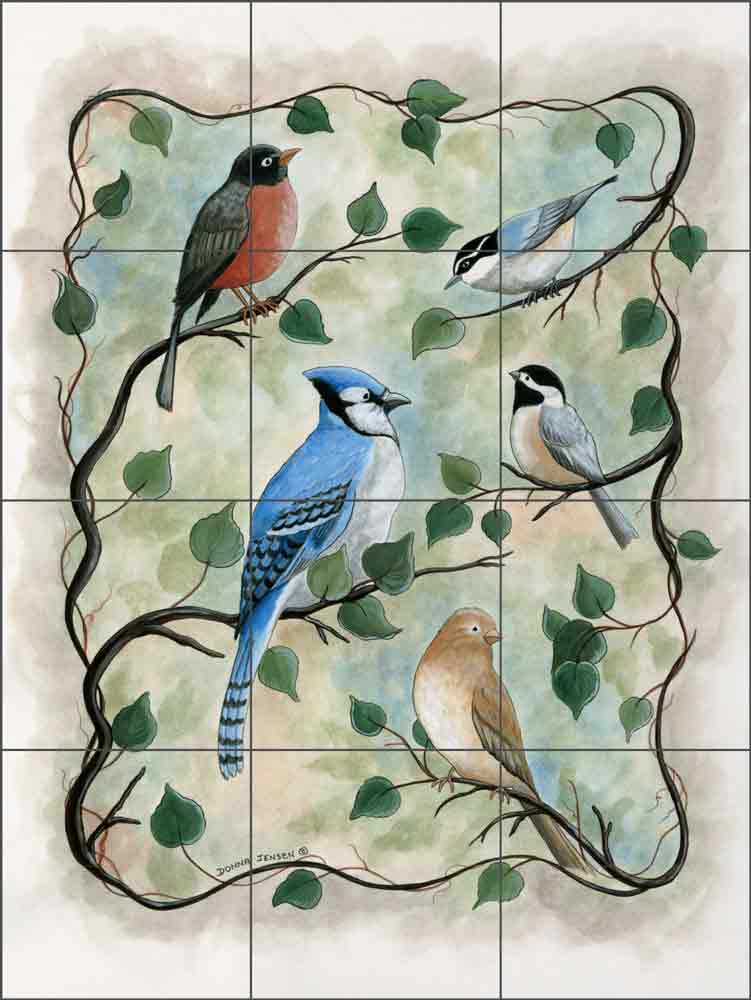 Birds of a Feather by Donna Jensen Ceramic Tile Mural DJ010: Artwork On ...