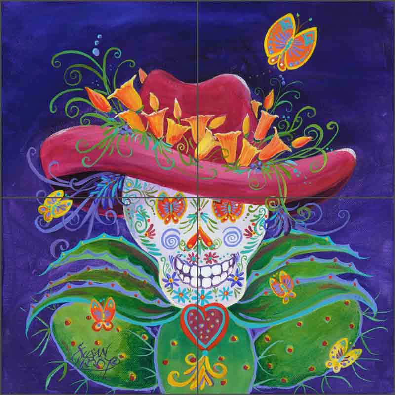 Dame Poppy by Susan Libby Ceramic Tile Mural SLA023: Artwork On Tile ...